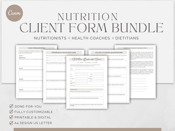 Nutrition Client Intake Form Bundle – Thrive Nutrition Studio